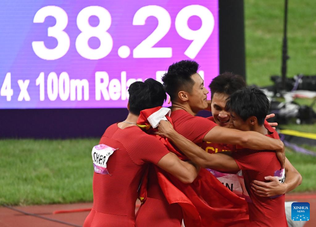 China gana oro en relevo 4x100 metros masculino en Juegos Asiáticos de Hangzhou | Spanish ...